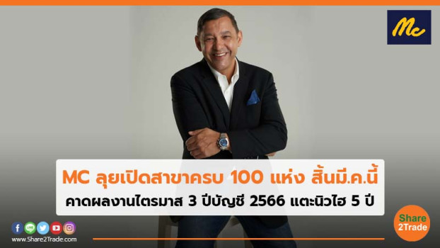 MC ลุยเปิดสาขาครบ 100 แห่ง สิ้นมี.ค.นี้ คาดผลงานไตรมาส 3 ปีบัญชี 2566 แตะนิวไฮ 5 ปี | Share2Trade